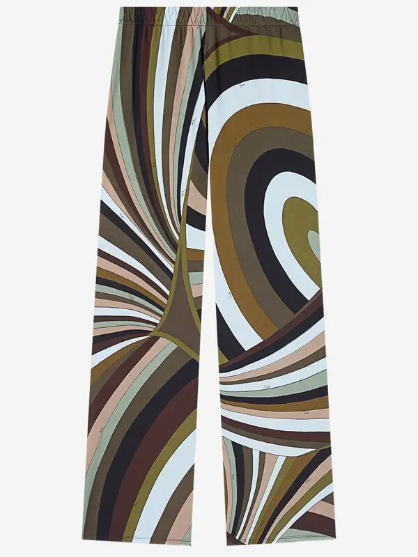 Emilio Pucci Stretch Viscose Pants With Iridescent Print - Multi