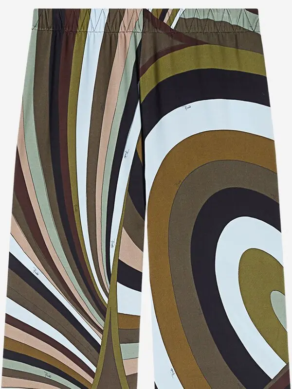 Emilio Pucci Stretch Viscose Pants With Iridescent Print - Multi