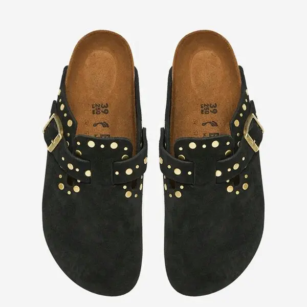 BIRKENSTOCK Boston Suede Rivets - Black