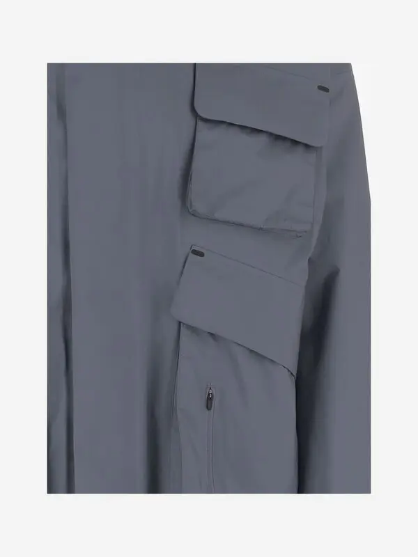 SAVE THE DUCK Nylon Jacket With High Collar And Multi-pocket Design - Blu