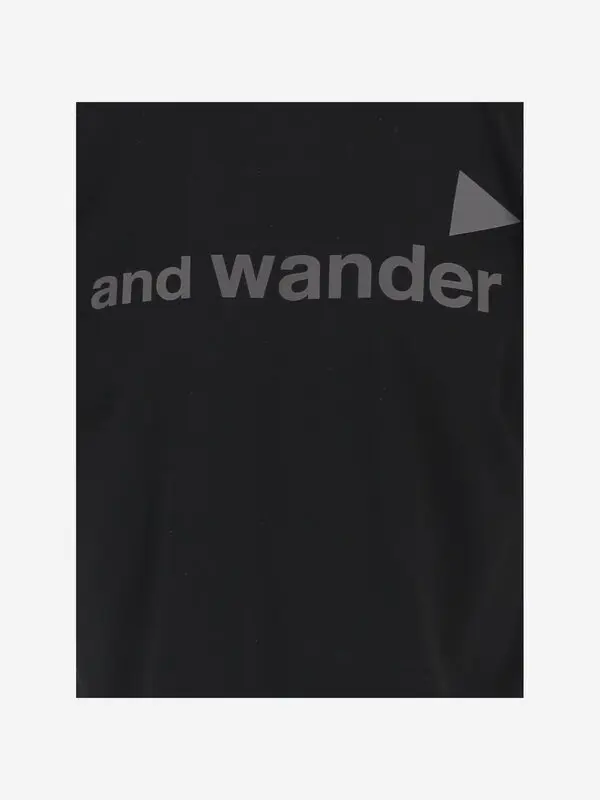 AND WANDER Cotton T Shirt With Lettering Logo