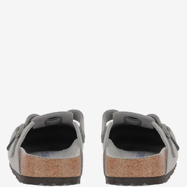 BIRKENSTOCK Boston Suede Clogs - Grigio
