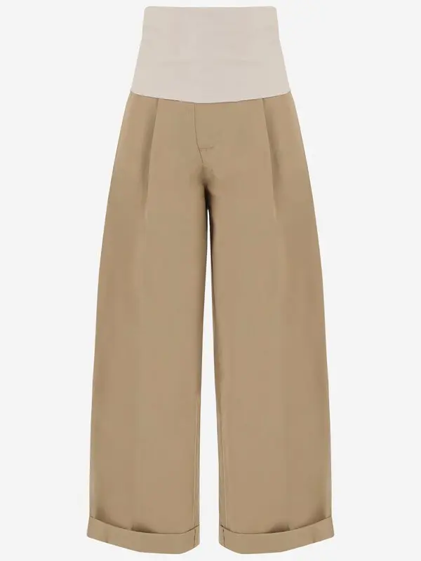DARKPARK Cotton Pants With Elastic Waistband