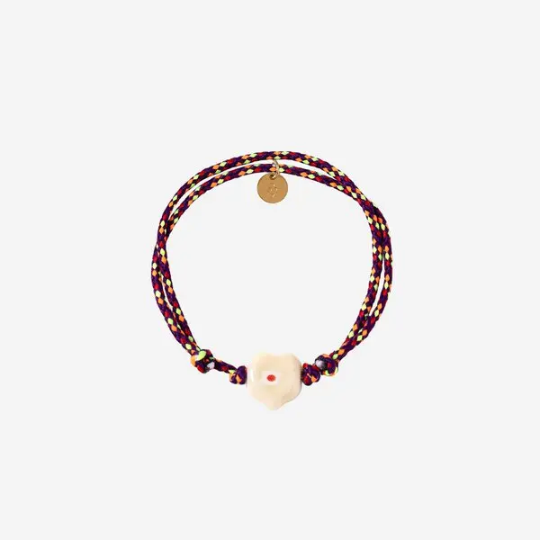 SORBET ISLAND Guardian Bracelet With Glass Bead Charm - Red