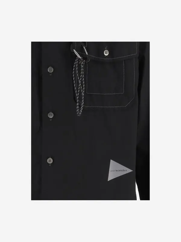 AND WANDER Cotton Blend Shirt With Logo
