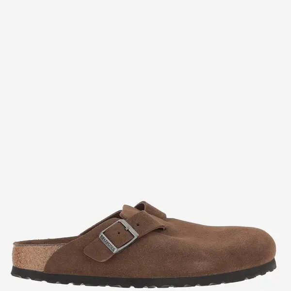 BIRKENSTOCK Boston Suede Clogs - Marrone
