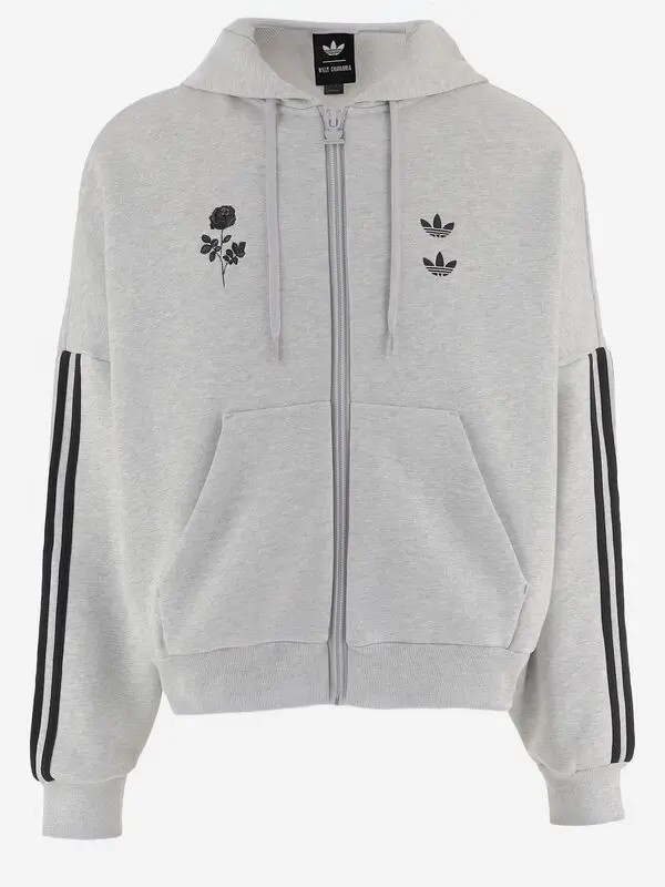 ADIDAS X WILLY CHAVARRIA Zip Up Hoodie With Logo - Grigio
