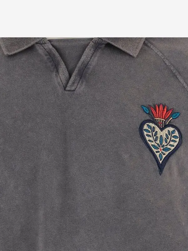 Just Cavalli Cotton T-shirt With Flame Embroidery