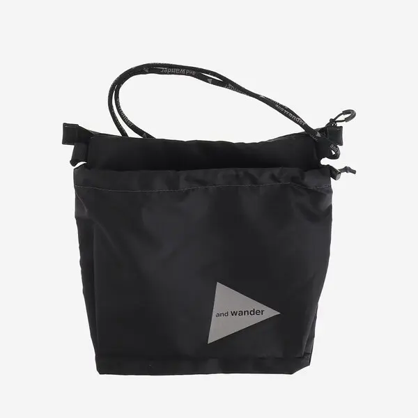 AND WANDER Polyester Shoulder Bag With Logo - Black