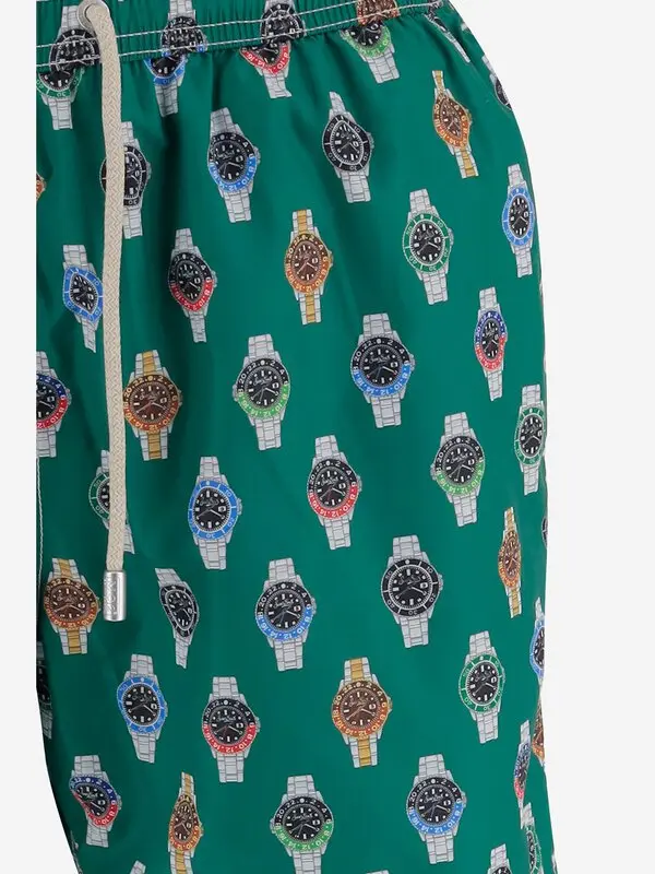 MC2 SAINT BARTH Nylon Swim Shorts With Fantasy Pattern