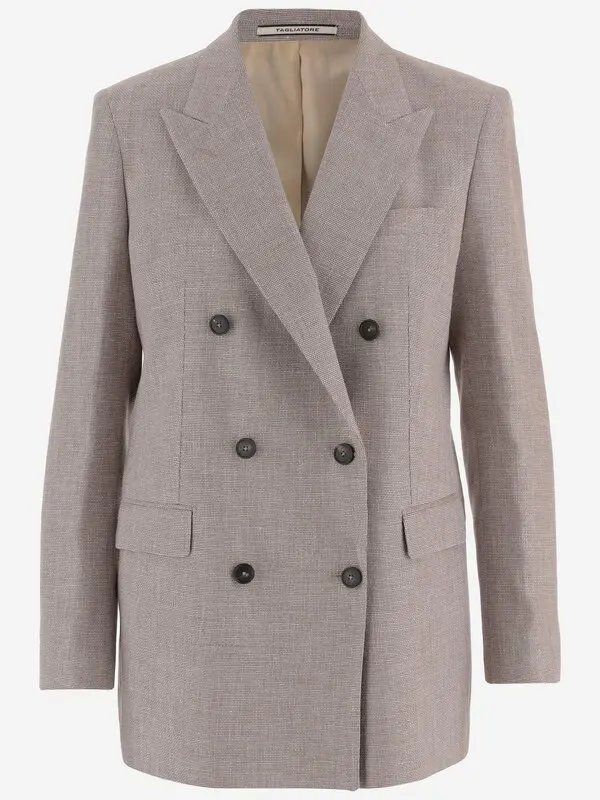 Tagliatore Double Breasted Jacket - Beige