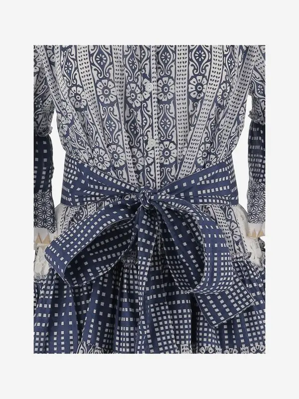 PEP'S CANNES Cotton Dress With Geometric Pattern