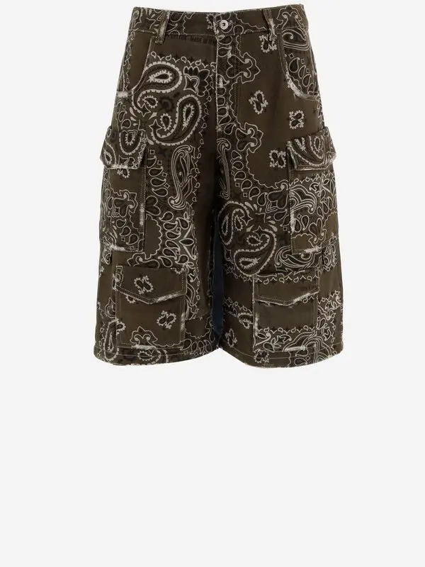DON'T @ ME Military Cotton Bandana Print Cargo Shorts
