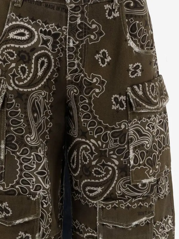 DON'T @ ME Military Cotton Bandana Print Cargo Shorts
