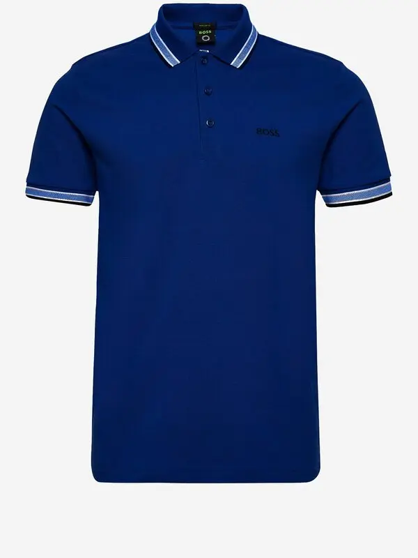 Hugo Boss Cotton Piqué Polo Shirt With Logo - Blue