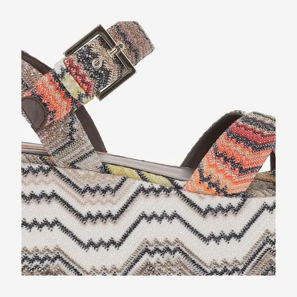 Missoni Platform Sandals With All-over Zigzag Pattern - Red