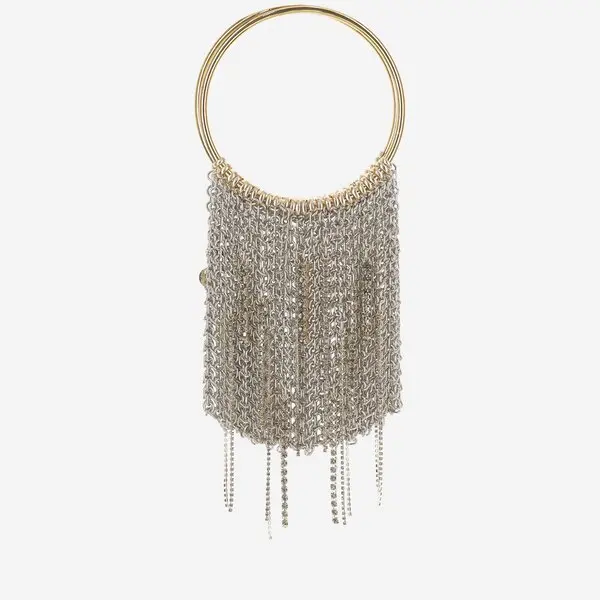 SILVIA GNECCHI Metal Chain Fringe Handbag