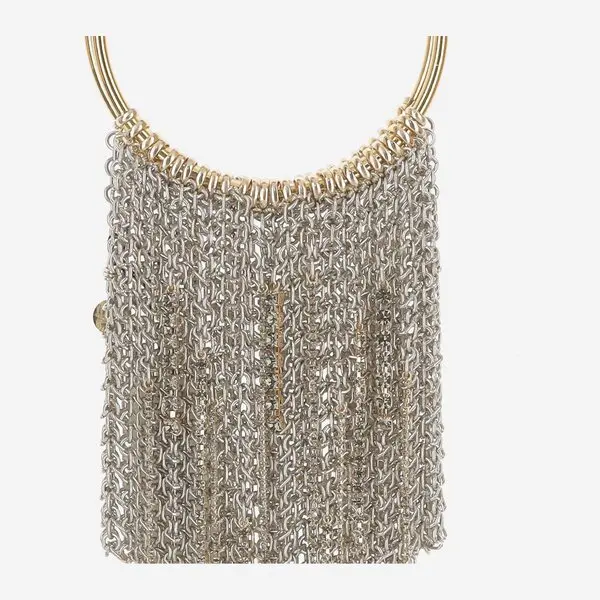 SILVIA GNECCHI Metal Chain Fringe Handbag