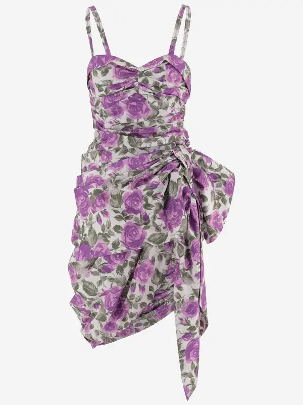 Chloé Cotton Poplin Floral Print Midi Dress - Red