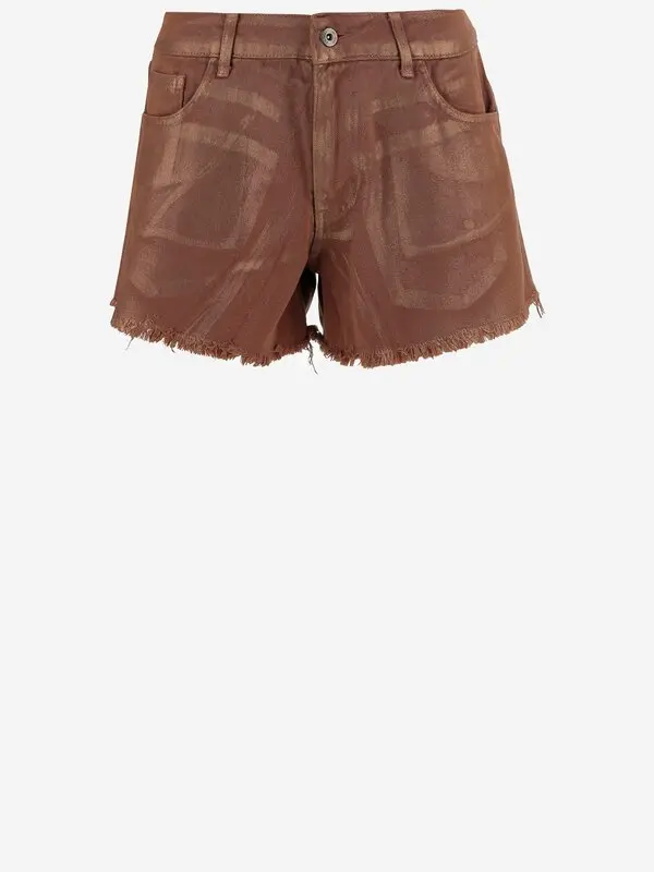 DON'T @ ME Cotton Shorts With Fringed Hem