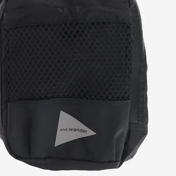 AND WANDER Nylon Cross Body Bag With Logo - Black