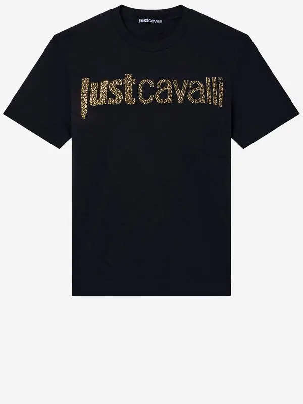Just Cavalli Embellished Logo T-shirt - Black