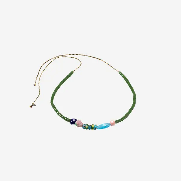SORBET ISLAND Beaded Fish Necklace - Red