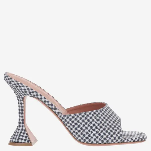 Amina Muaddi Lupita Gingham Fabric And Leather Sandals