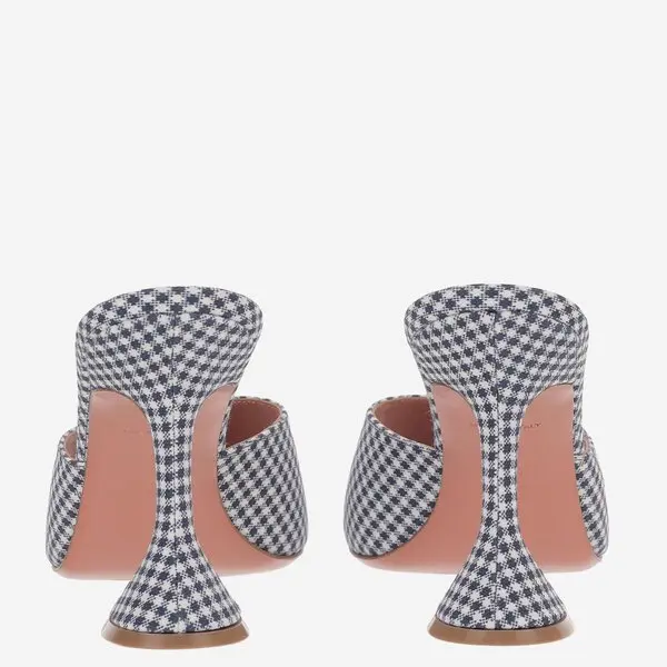 Amina Muaddi Lupita Gingham Fabric And Leather Sandals