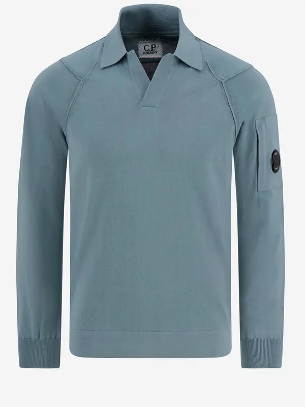 C.P. COMPANY Long Sleeved Cotton Polo Shirt