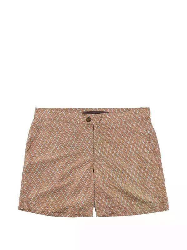 SLOWEAR Geometric Print Swim Shorts
