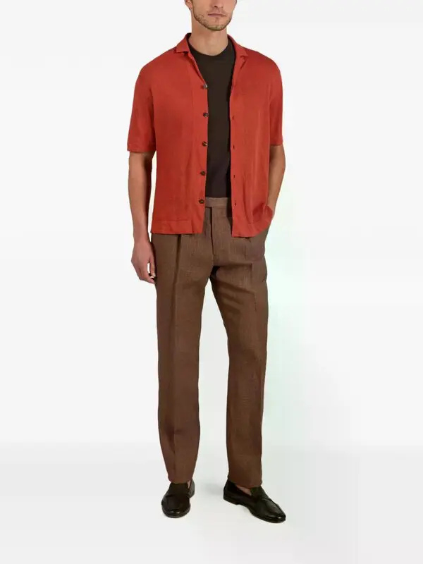 Incotex Micro Houndstooth Linen Trousers