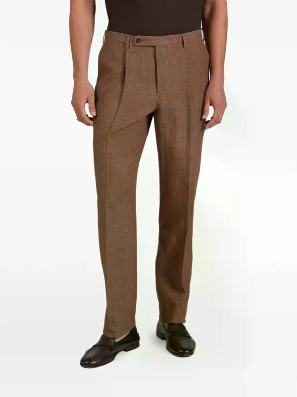 Incotex Micro Houndstooth Linen Trousers