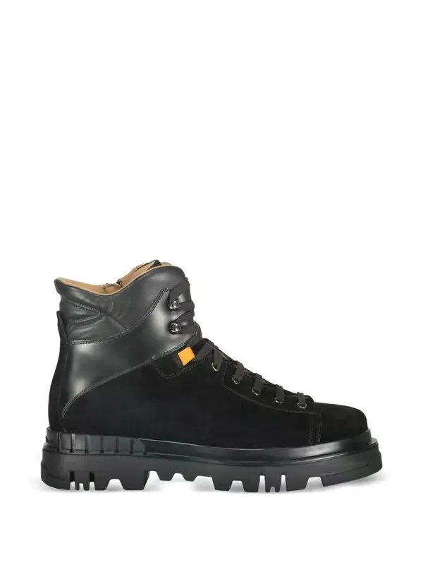 Santoni Lace-up Leather Boots