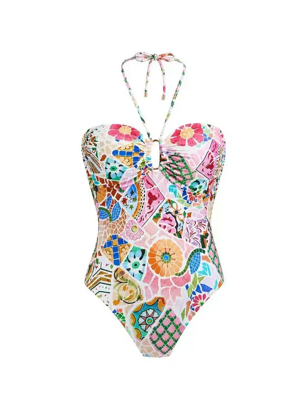 Seafolly Mosaic Print Halterneck Swimsuit