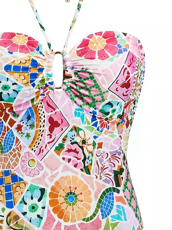 Seafolly Mosaic Print Halterneck Swimsuit