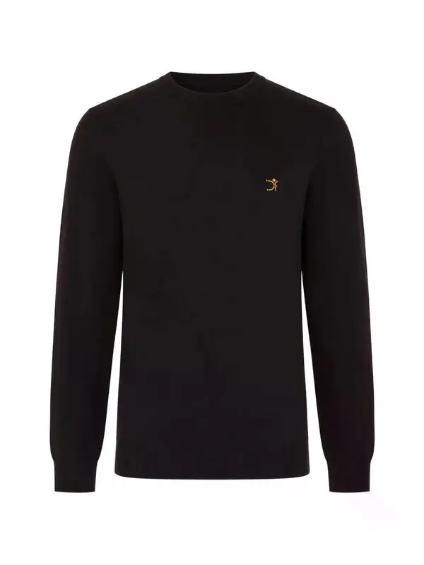 UOMINITALIANI Merino Wool Embroidered Logo Sweater
