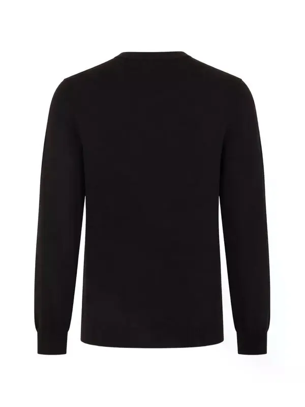 UOMINITALIANI Merino Wool Embroidered Logo Sweater