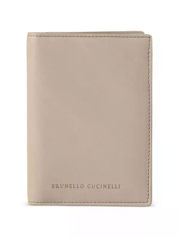 Brunello Cucinelli Logo-stamp Passport Holder - Neutrals