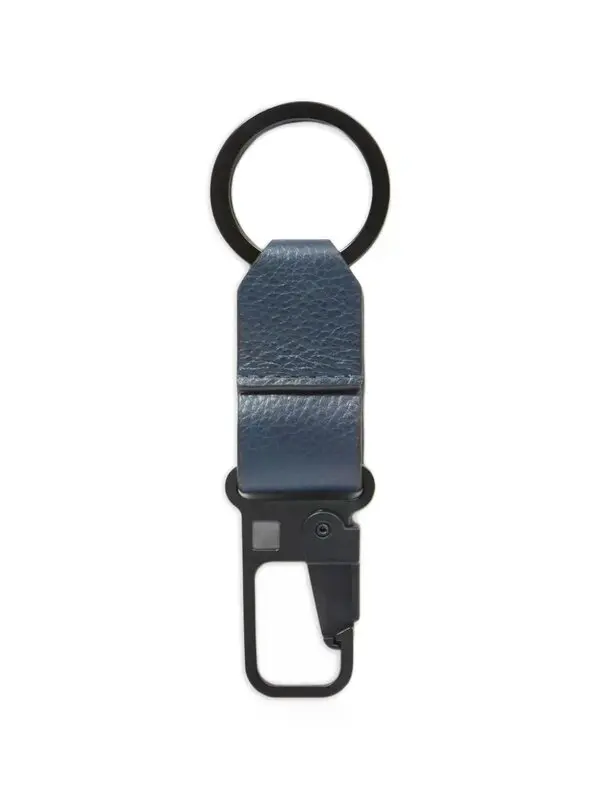 PIQUADRO Leather Carabiner Keychain
