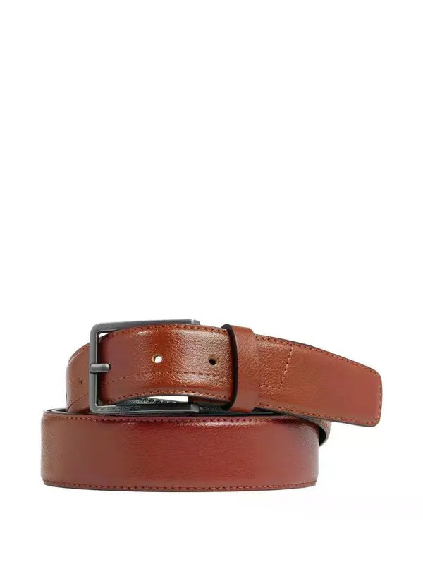 PIQUADRO Leather Belt With Prong Buckle