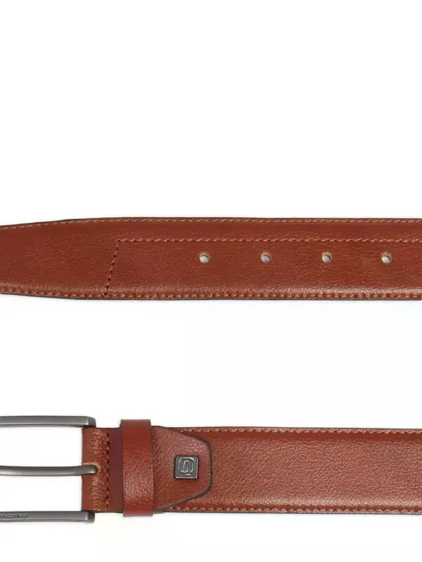 PIQUADRO Leather Belt With Prong Buckle