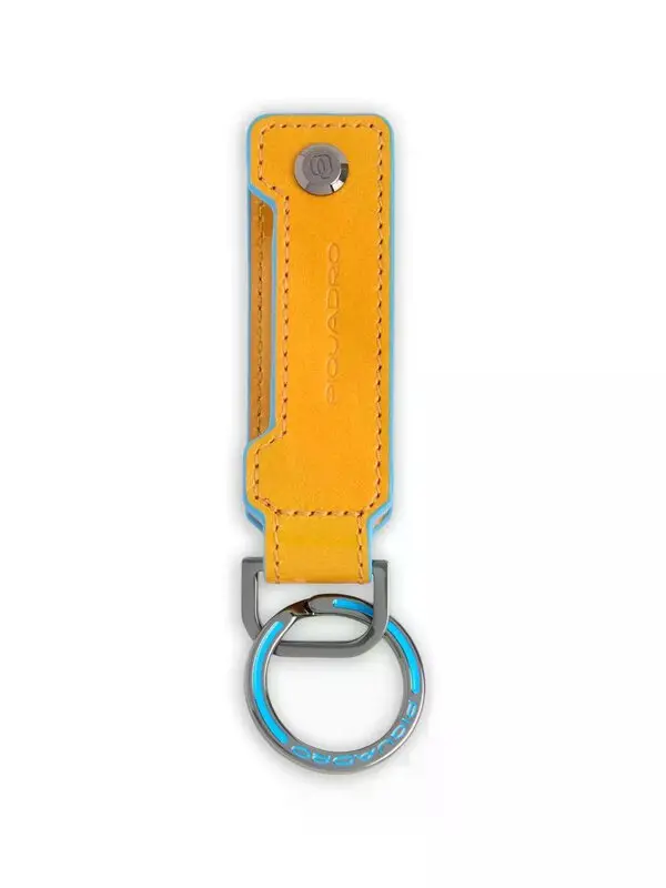 PIQUADRO Logo-debossed Leather Keyring