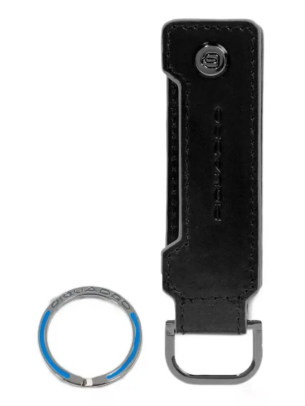 PIQUADRO Logo-debossed Leather Keychain