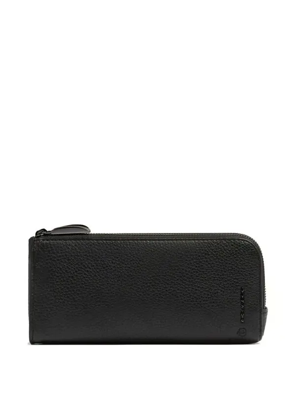 PIQUADRO Grained Leather Clutch Bag - Black
