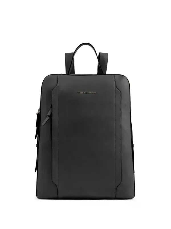 PIQUADRO Logo Plaque Backpack - Black