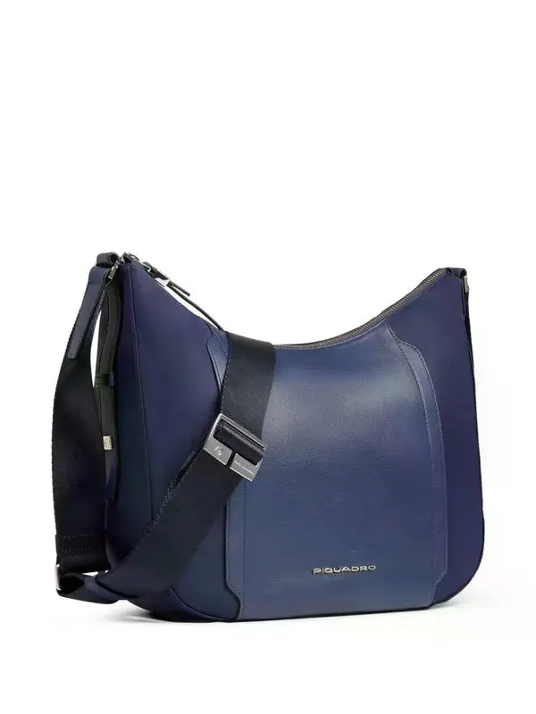 PIQUADRO Leather Panel Shoulder Bag