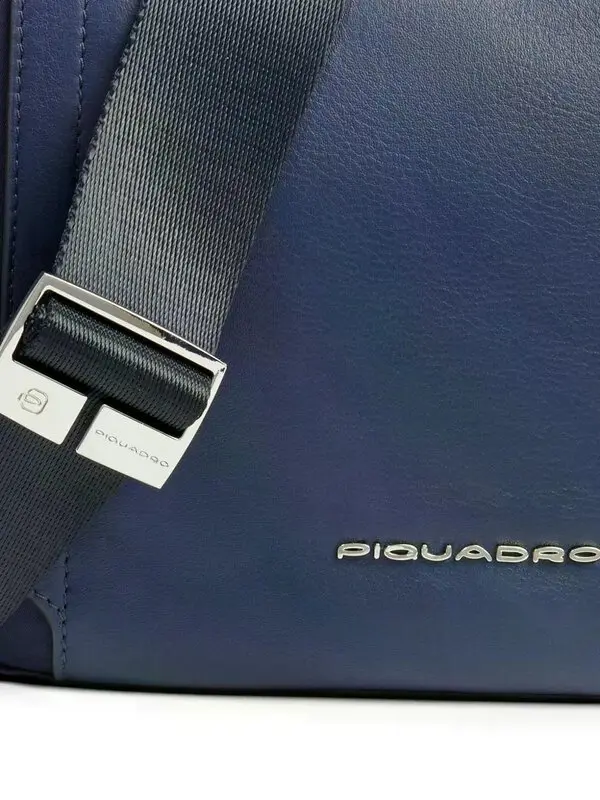 PIQUADRO Leather Panel Shoulder Bag