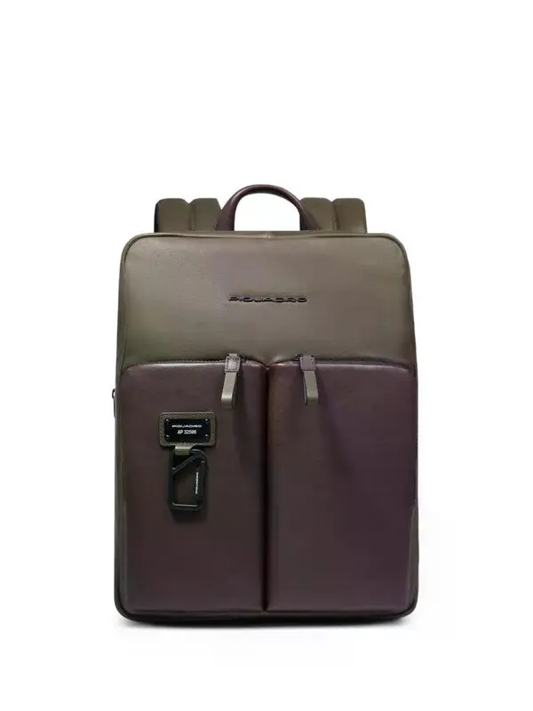 PIQUADRO Expandable Leather Backpack