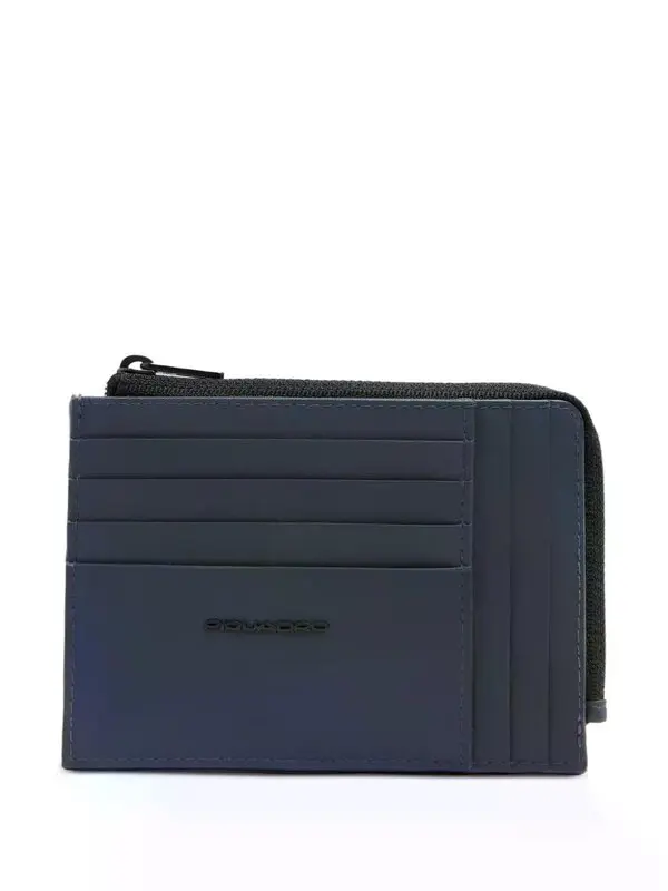 PIQUADRO Zipped Logo Wallet - Blue